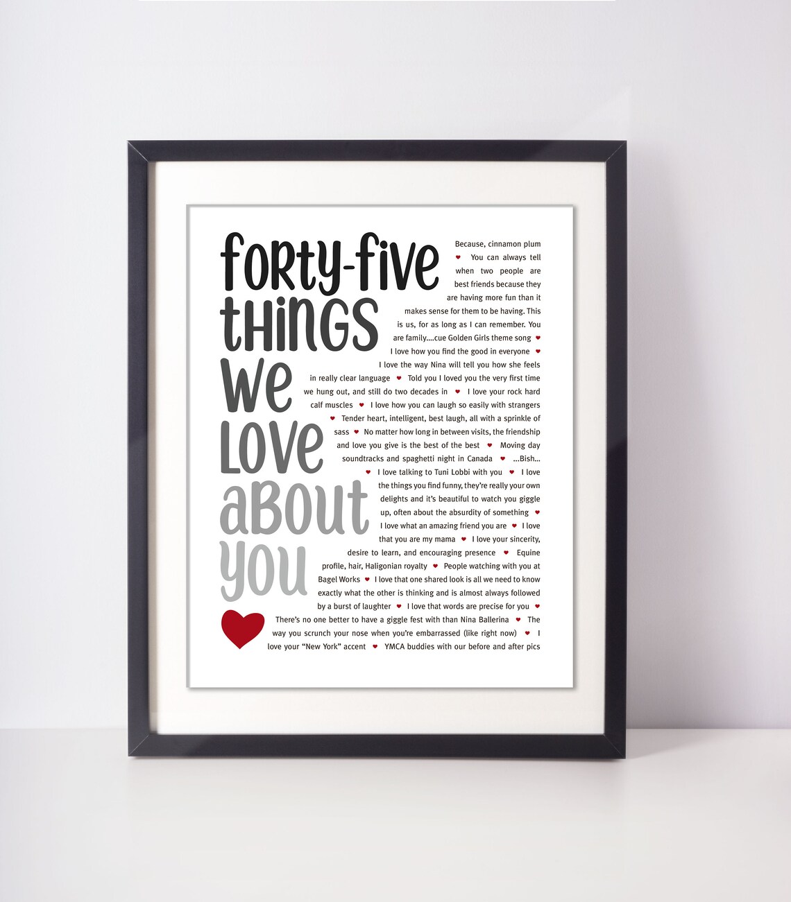 45 THINGS We Love About You 45th Birthday Brother 45th - Etsy Canada