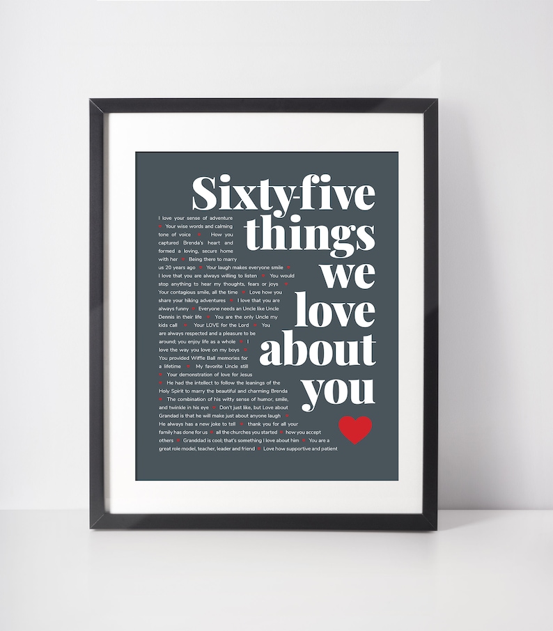 50 THINGS We Love About You 50th Birthday Gift for Her Gift - Etsy
