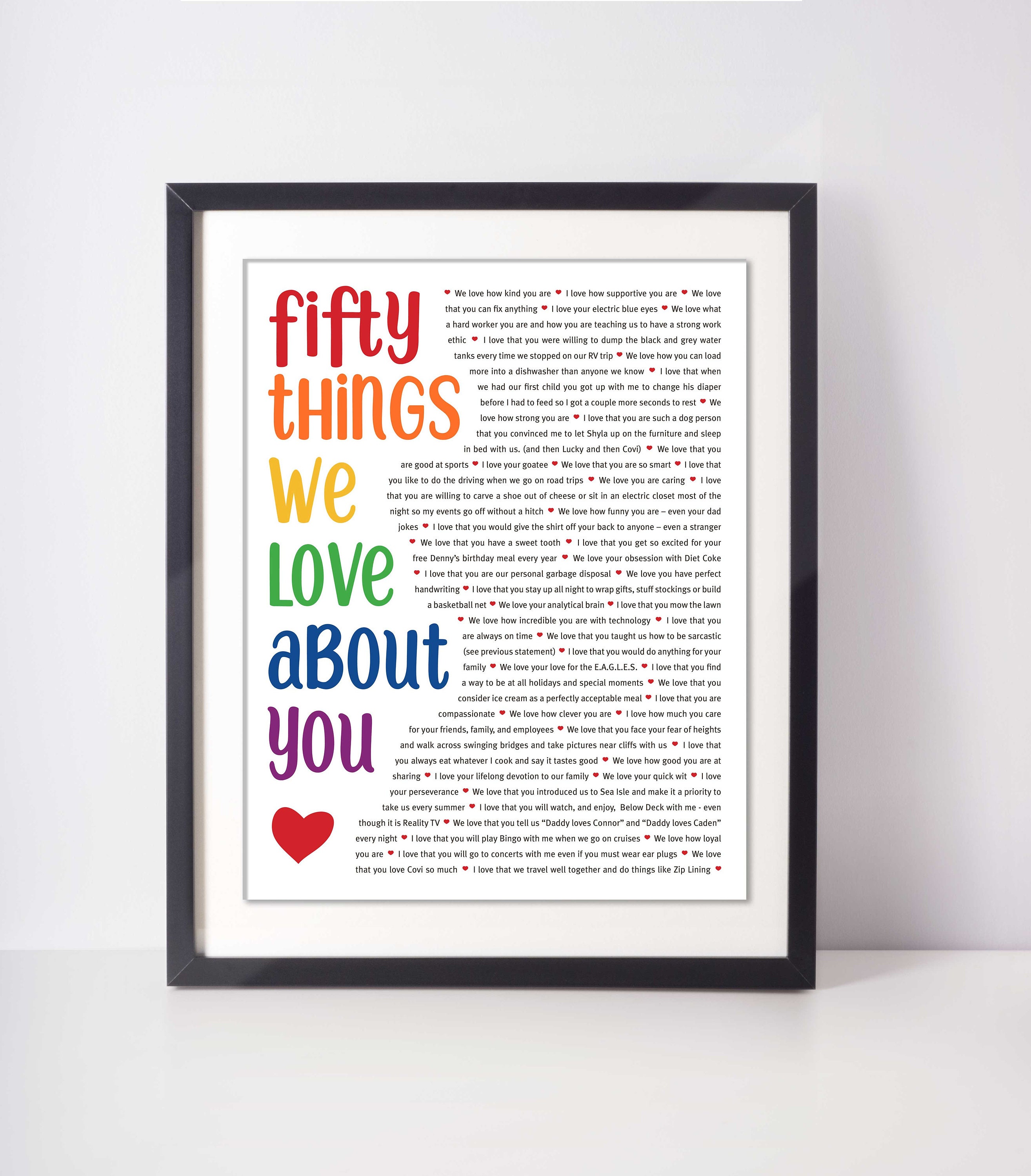 50 THINGS We Love About You 50th Birthday Brother 50th | Etsy