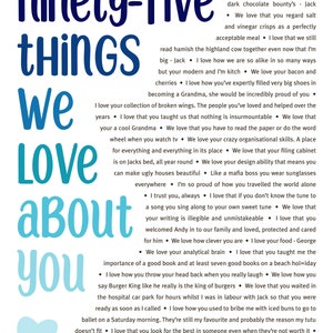 100 REASONS We Love You; Personalized 100 Things We Love About You ...