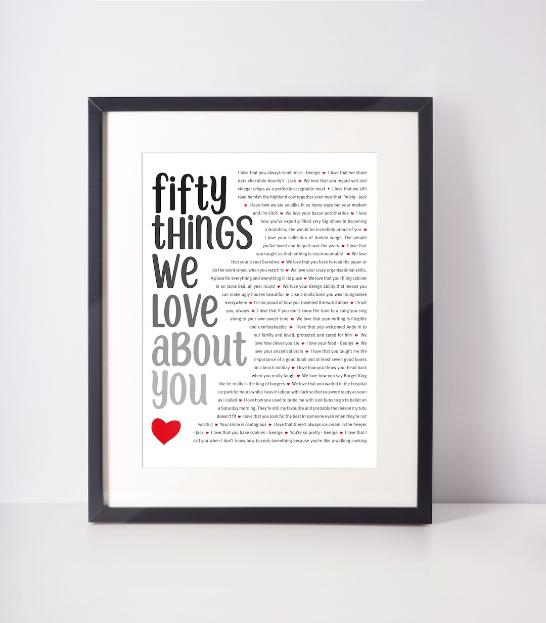 50 REASONS We Love You; 50 Reasons I Love You; 50 Reasons; Personalized ...