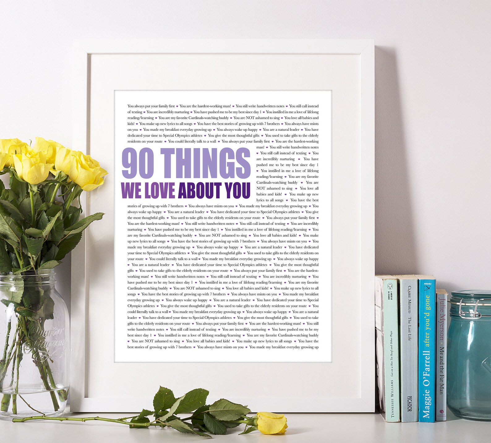 90 THINGS We Love About You 90th Birthday Gift for Grandma - Etsy