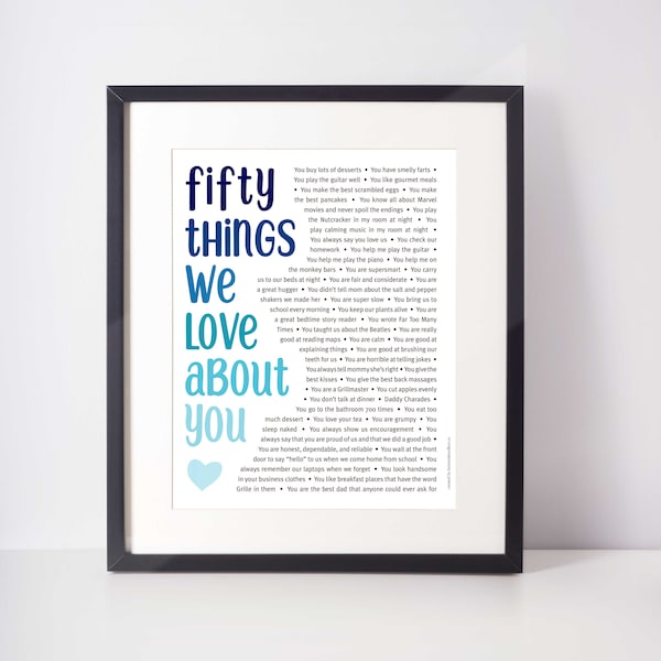 50 Things We Love About You - Etsy
