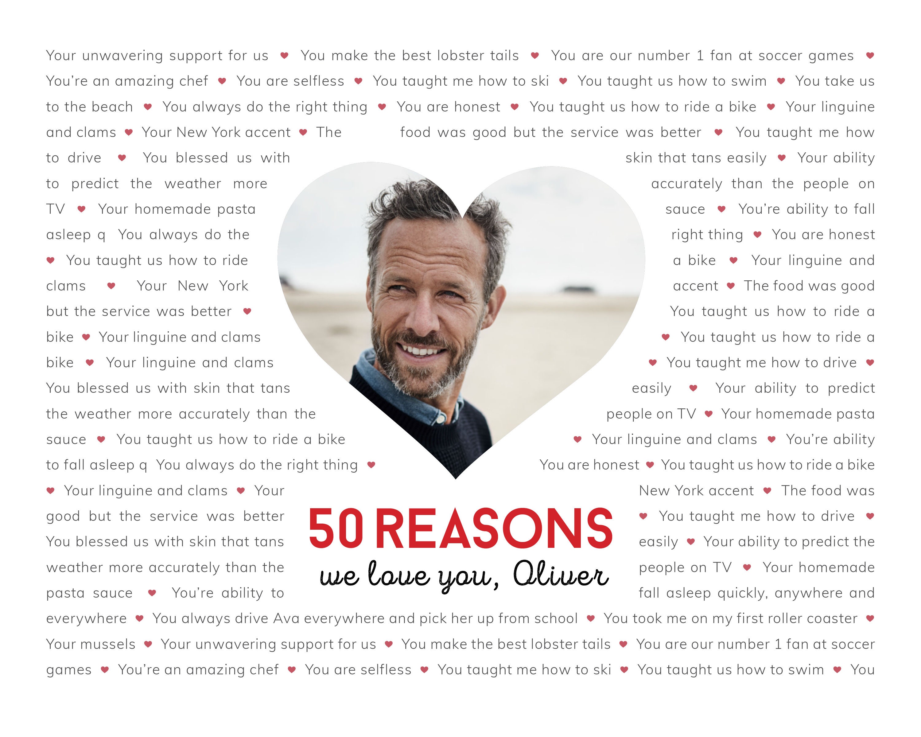 50 REASONS I Love You 50 THINGS I Love about you | Etsy