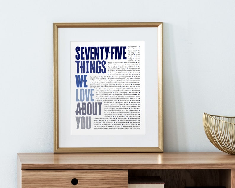 75 REASONS We Love You 75th Birthday Gifts for Her - Etsy