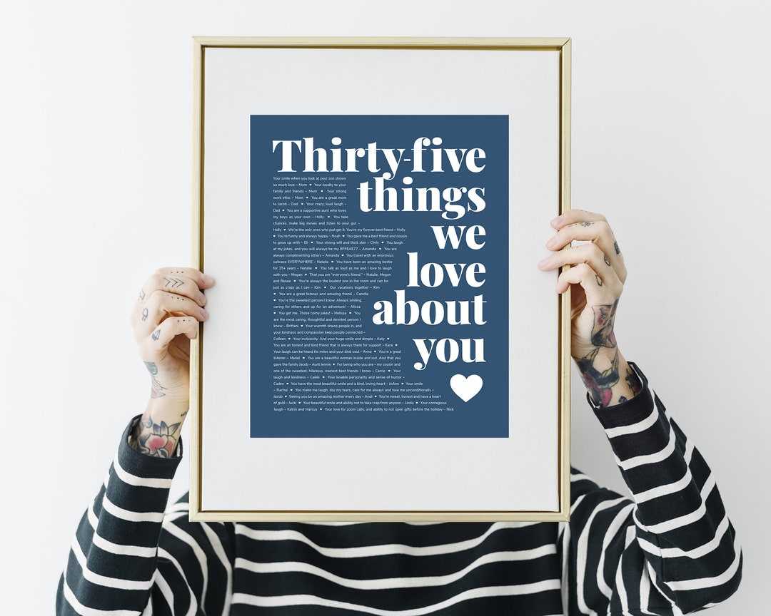 35 Things We Love About You Custom Poster. Perfect Birthday or Mother's ...