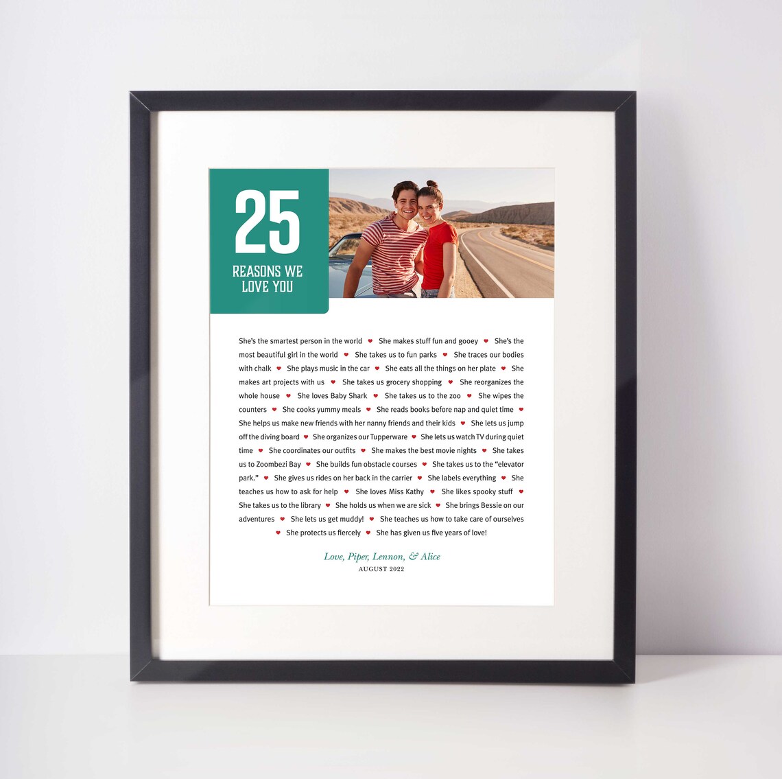 25 THINGS We Love About You; 25th Birthday; Gift for Daughter; Gift for ...