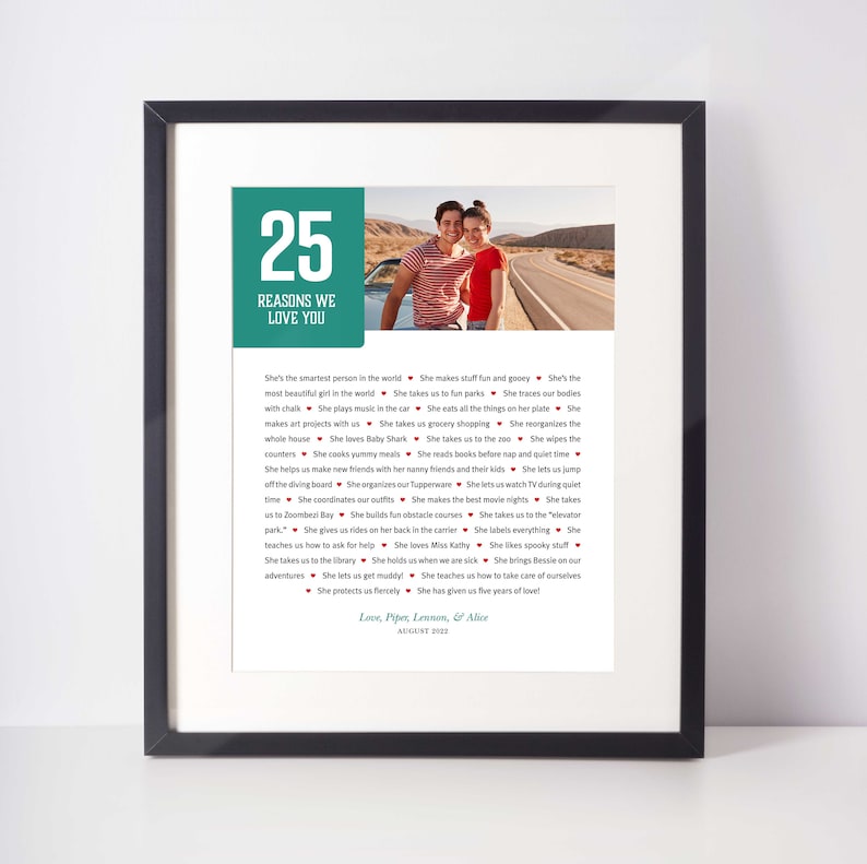 25 THINGS We Love About You 25th Birthday Gift for Daughter | Etsy