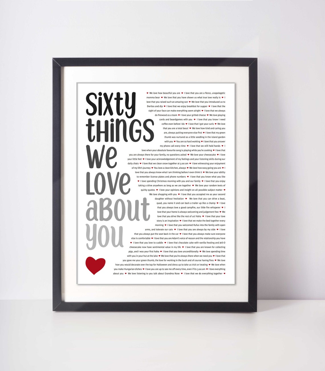 60 Things We Love About You 60 Things We Love About You | Etsy