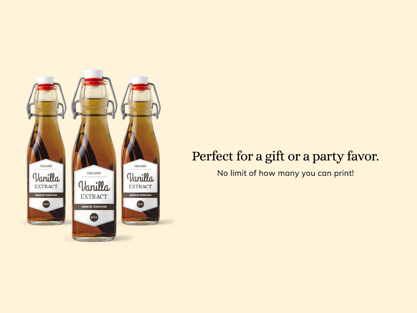 Homemade Vanilla Labels Template Custom Printable - Etsy