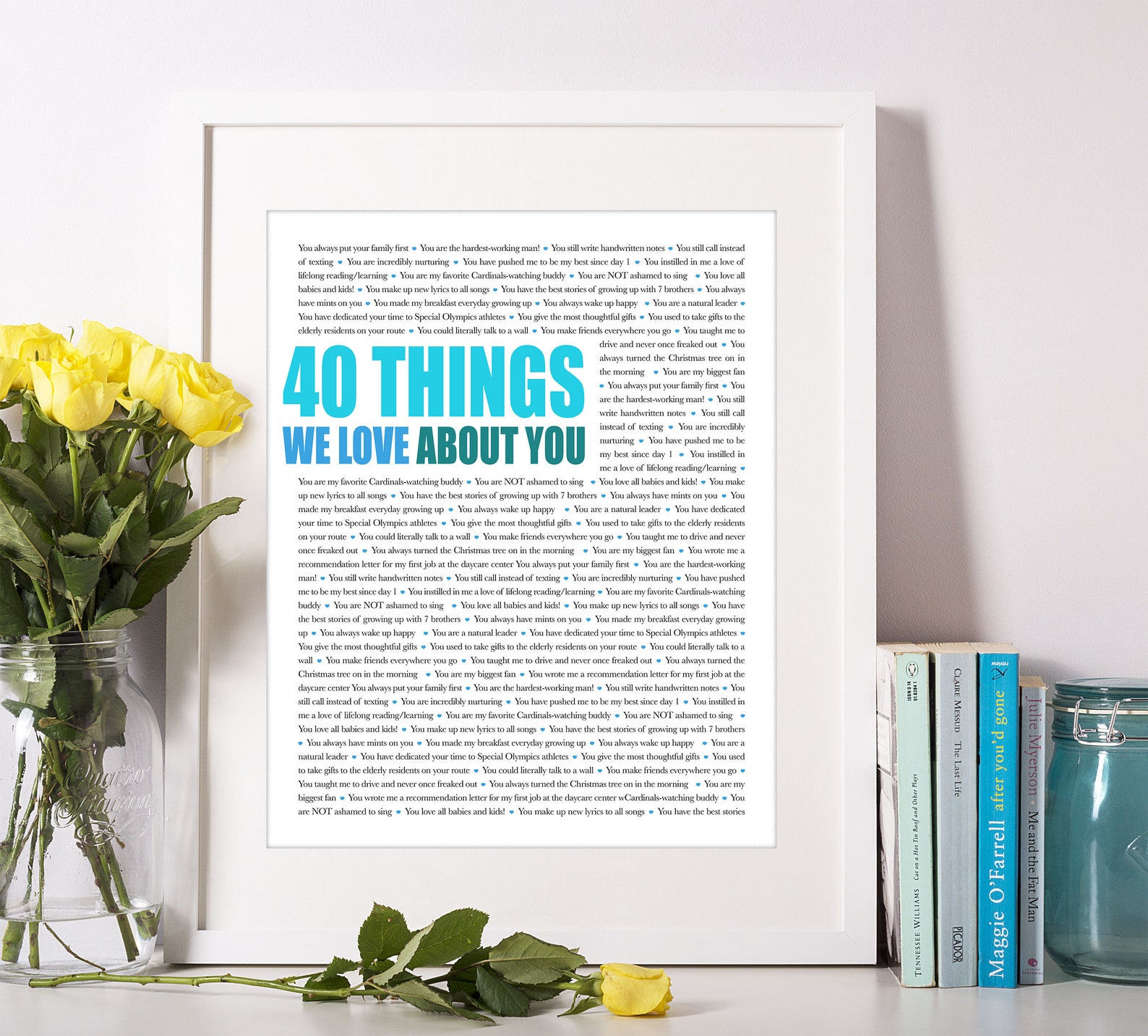 40 THINGS We Love About You; 40th Birthday; 40th Birthday Gift for Men ...
