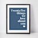 25 THINGS We Love About You; 25th Birthday Gifts for Her; Sister 25th ...