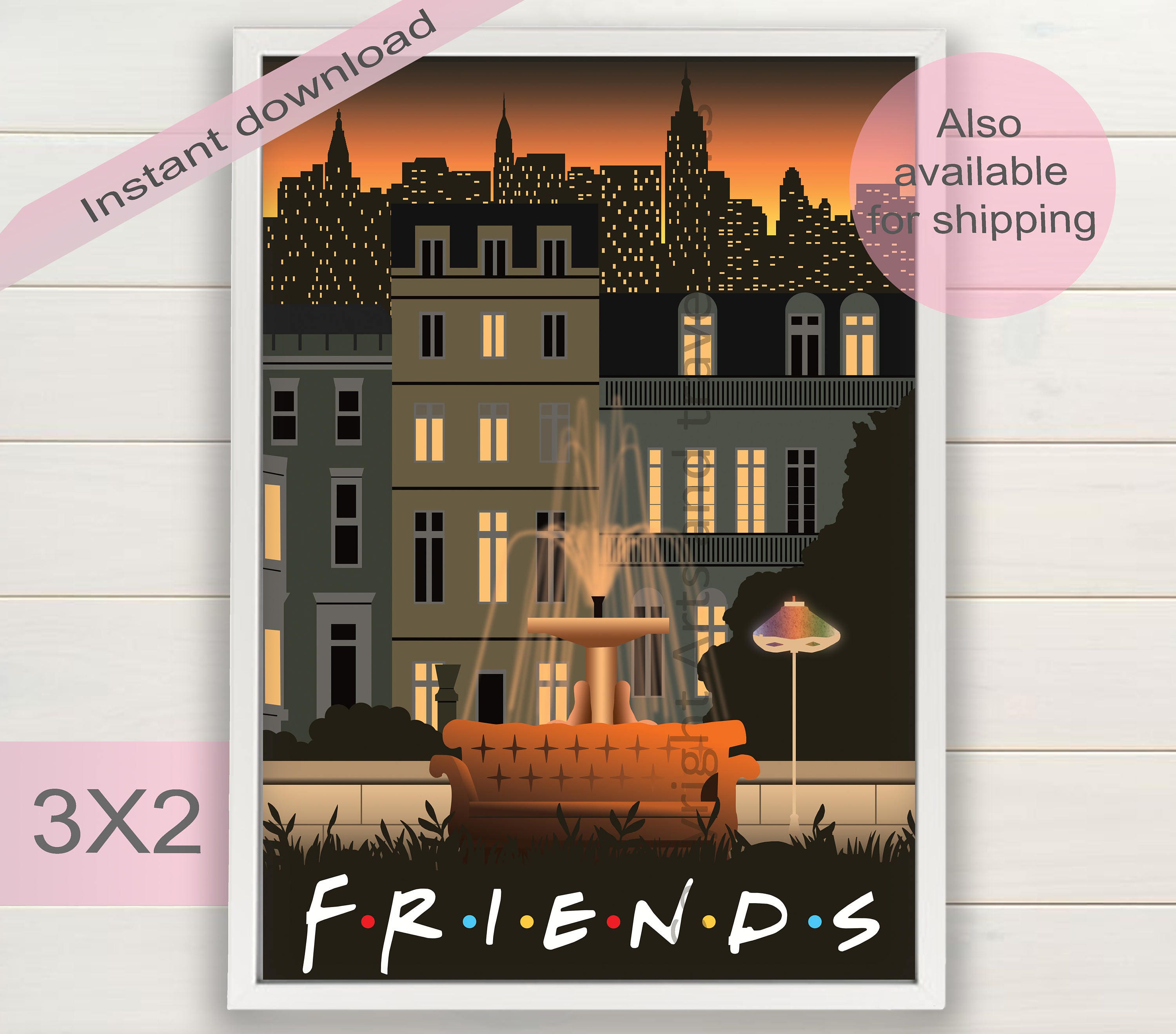 Friends tv show poster Friends card print ChandlerRoss | Etsy