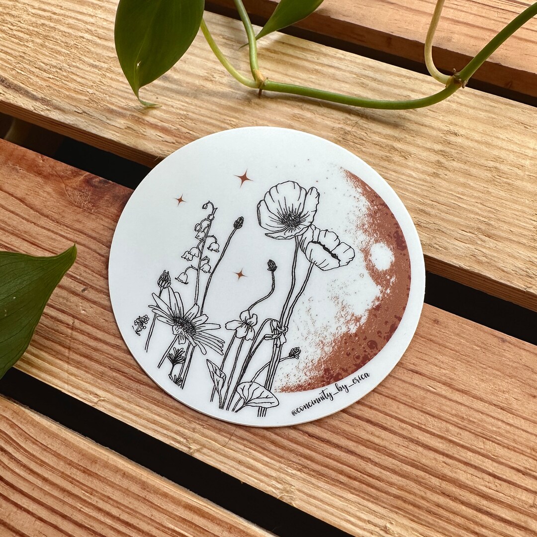 Poppy Moon Sticker - Etsy
