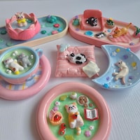 Sweet Cute Trinket Tray, Clay Jewelry Storage, Handmade Trinkets Dish ...