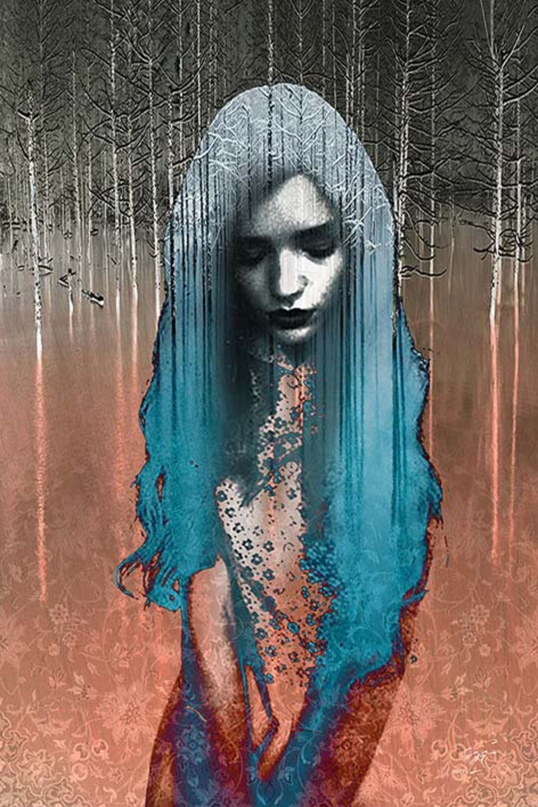 Solitude - Original Digital Painting Printed on Stretched Canvas, Wall ...