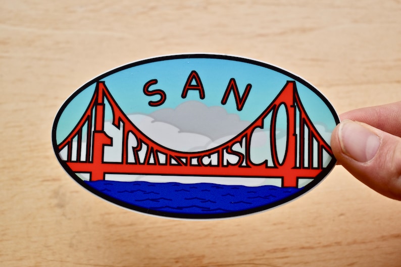 San Francisco Sticker 45 x 25 - Etsy België