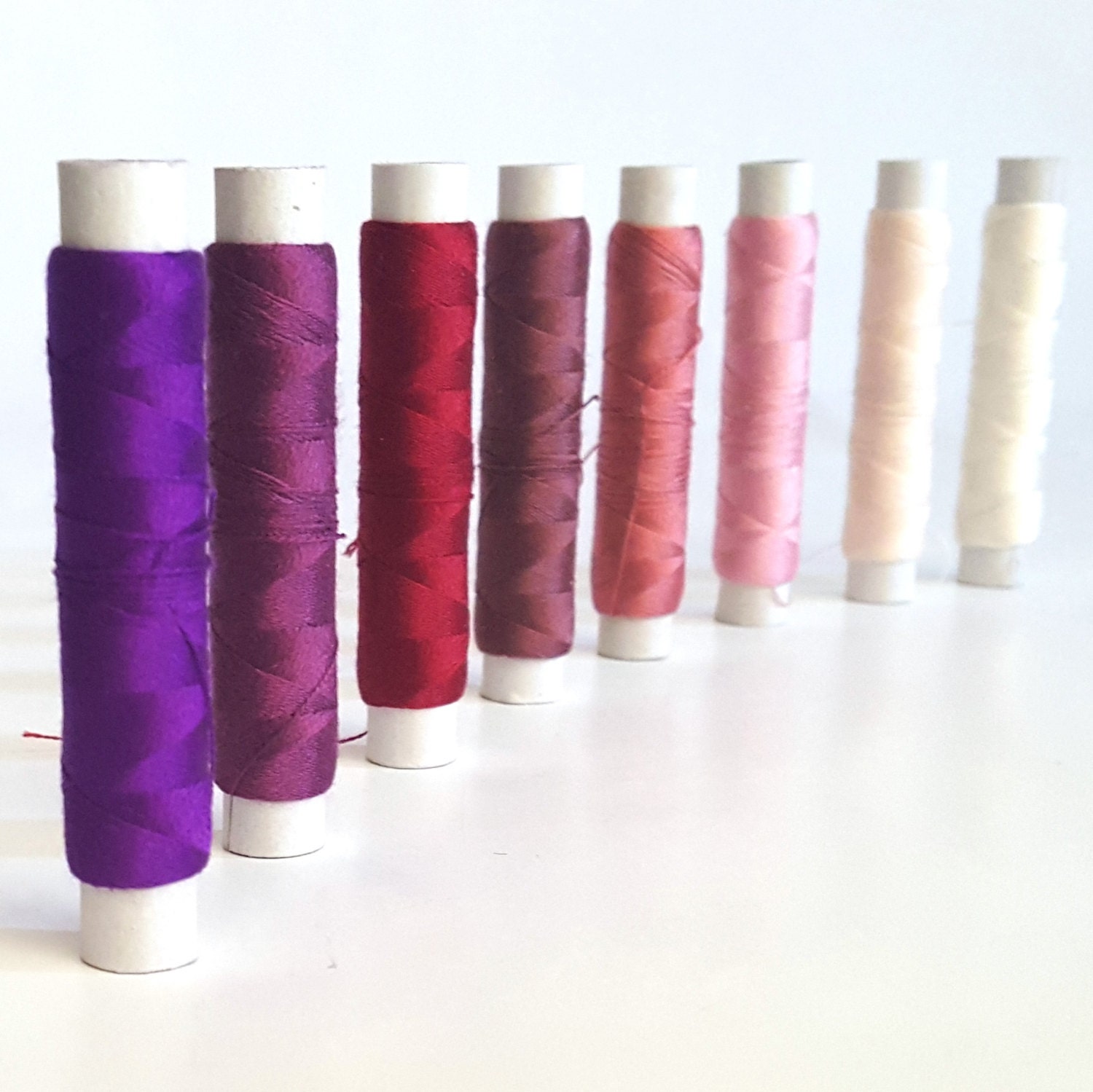 Fine Pure Silk Threads in Five Gorgeous Palettes of Nine Spool | Etsy