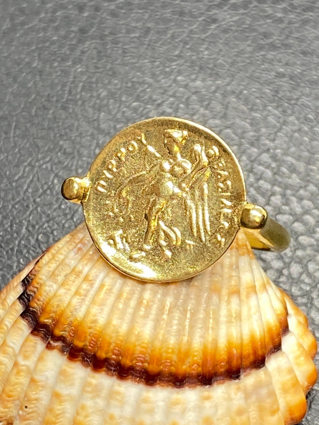 The Ancient Angel Coin Ring Gold Greek Coin Jewelry Mythology Nike ...