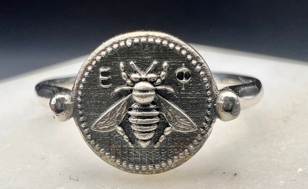 Ancient Greek Sacred Bee Goddess Artemis Medallion Coin Ring , Silver ...
