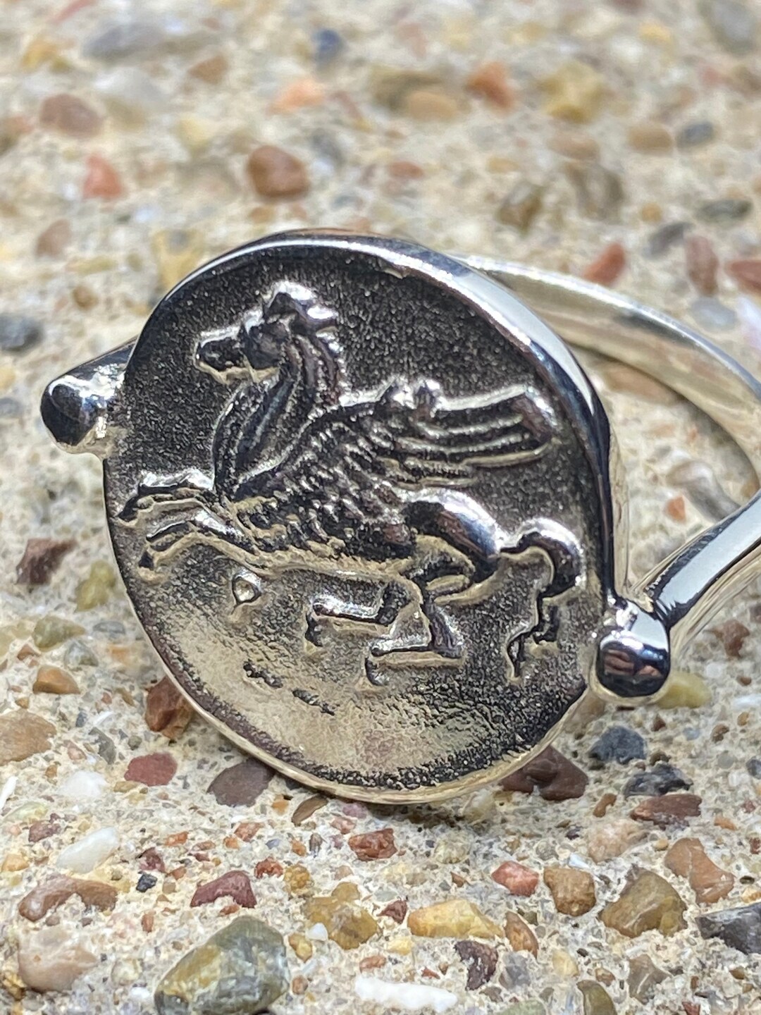 Pegasus Corinthian Stater Coin Ring Sterling Silver Symbolic of Wisdom ...