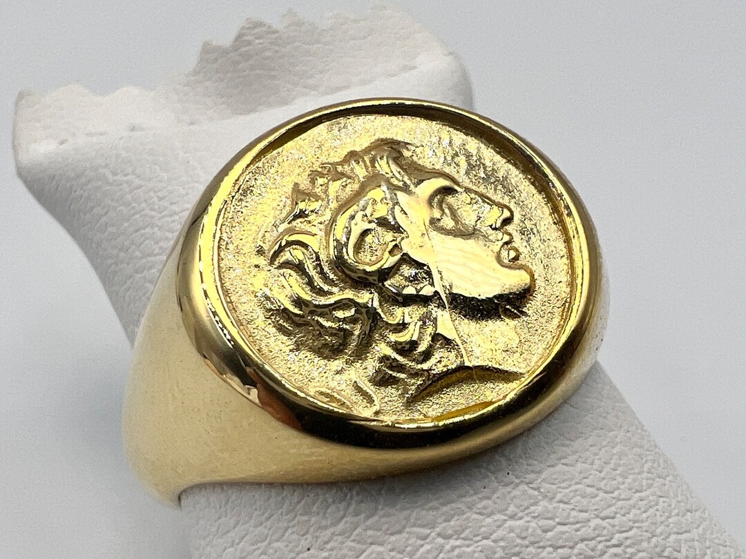 Alexander the Great Solid Gold Signed Ring Handmade - Etsy