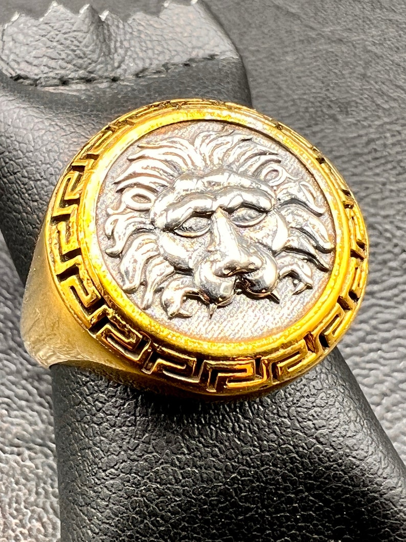 Nemean Lion Hercules Ancient Greek Key Signed Ring - Etsy