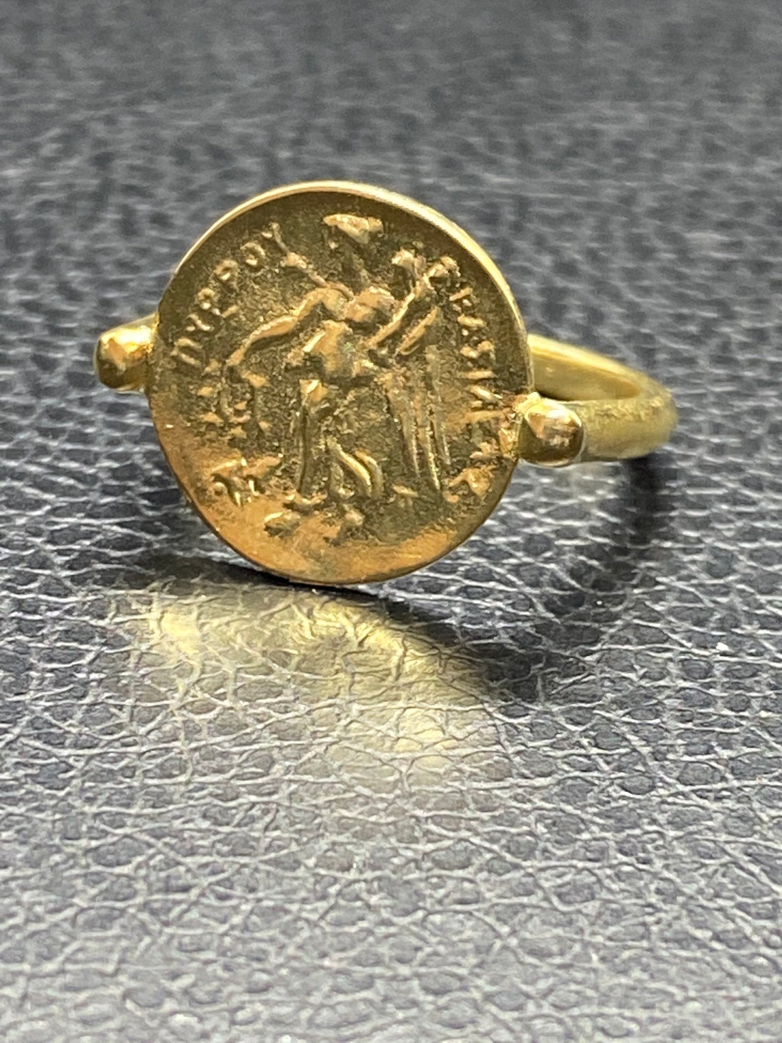 The Ancient Angel Coin Ring Gold Greek Coin Jewelry Mythology | Etsy