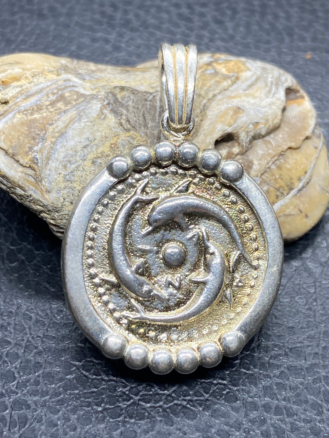 Santorini Dolphins Ancient Greek Coin Jewelry Handmade Sterling Silver ...