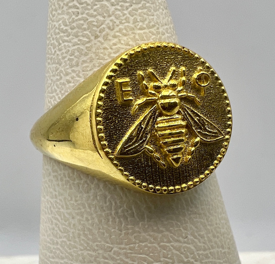 Ancient Greek Sacred Bee Goddess Artemis Medallion Coin Ring Silver Bee ...