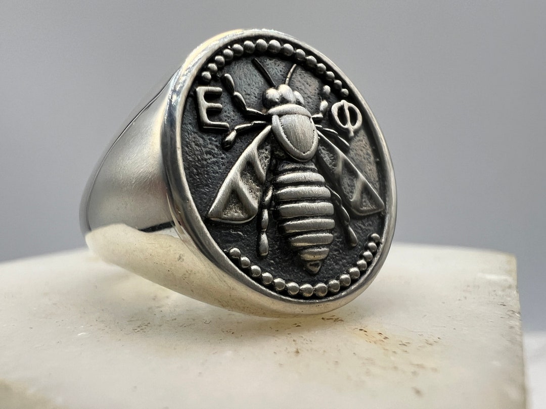 Artemis Goddess Ancient Greek Sacred Bee Medallion Coin Ring Bee Ring ...