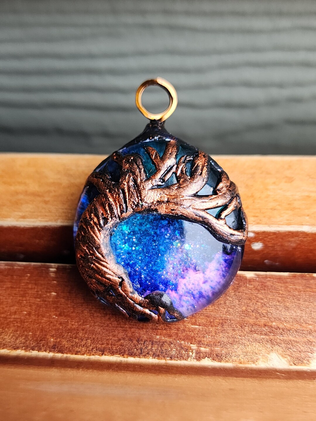 Polymer Clay Tree of Life Glass Pendant - Etsy