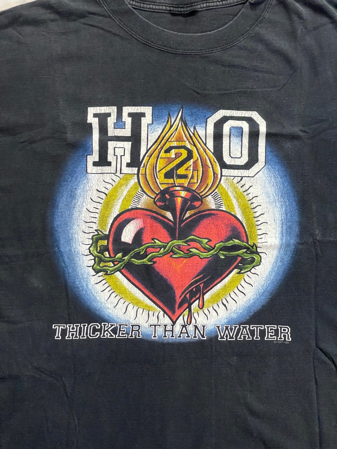 Vintage H2O Band Shirt-thicker Than Water -1997-new York Hard Core-punk-epitaph-toby Morse - Etsy