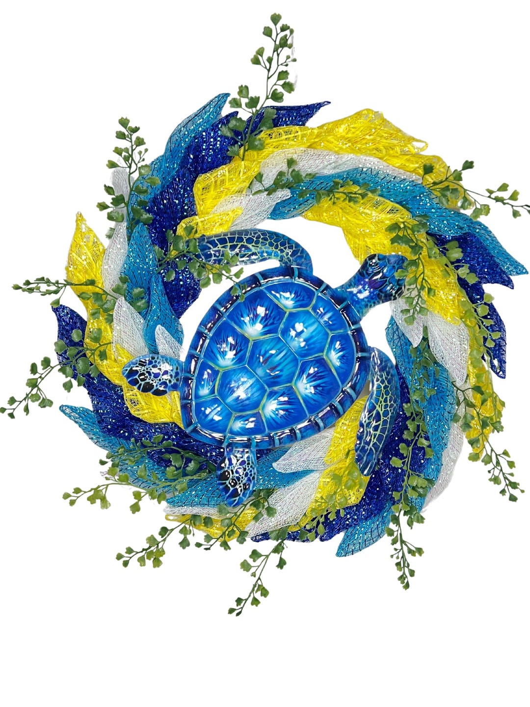 Sea Turtle Deco Mesh Wreath for Front Door, - Etsy