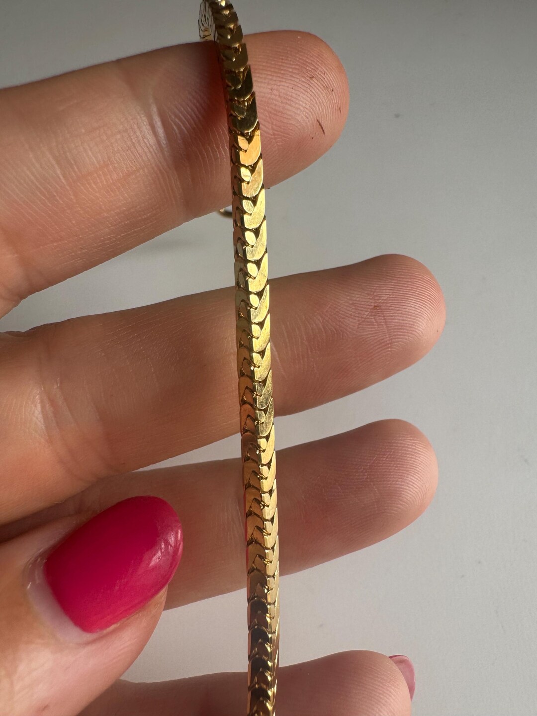 Vintage 90s Thick Box Chain Bracelet | 10k Gold Plated Statement Piece ...