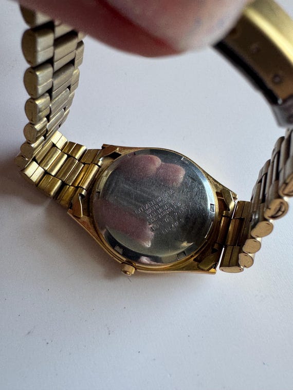 Vintage Citizen Quartz Day-Date Watch with Black Dial… - Gem