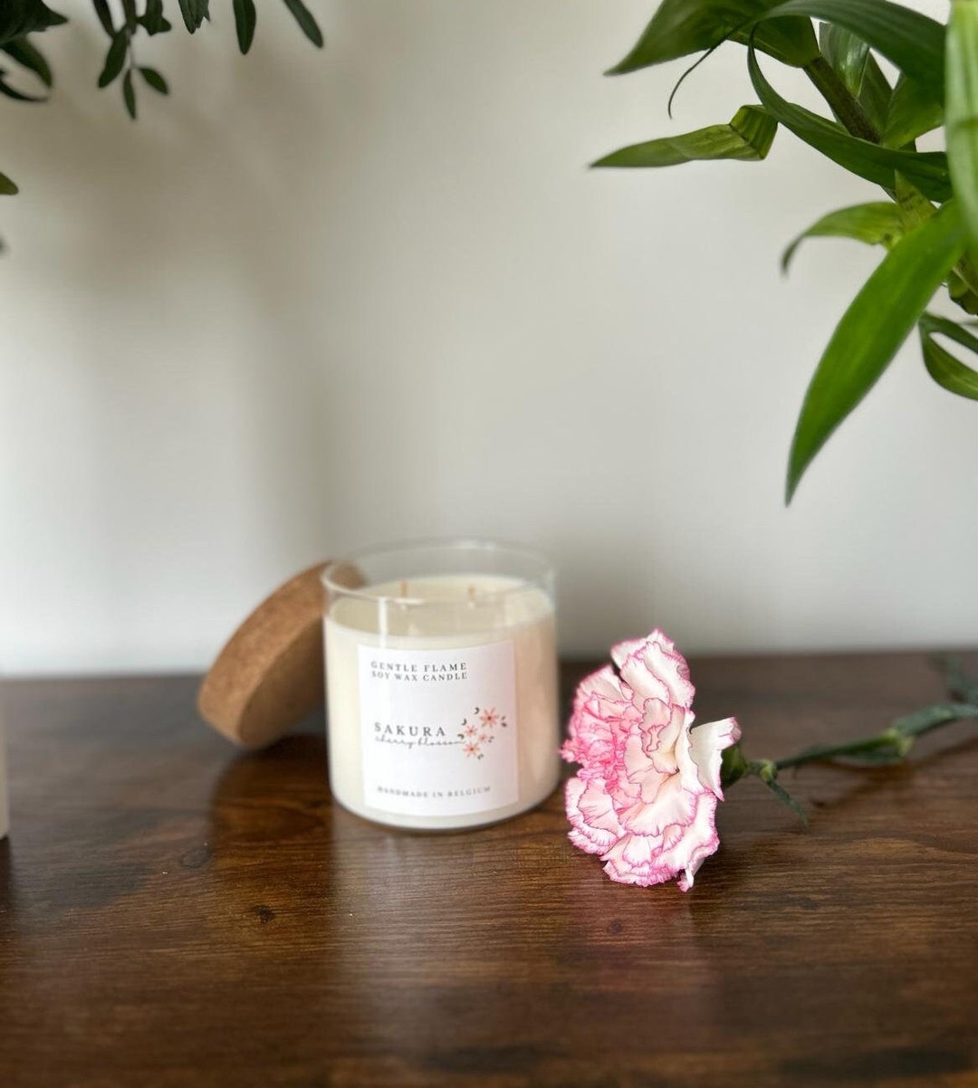 Sakura: Cherry Blossom Luxury Soy Wax Candle Long Lasting Hand-poured ...