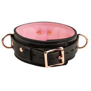 Black and Blush Pink Leather With Rose Gold Bondage Restraint Set ...