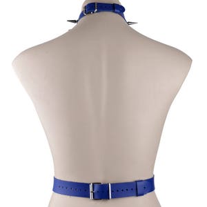 LIMITED EDT Deluxe Deep Blue Riveted Leather Body Harness Women's HOT ...