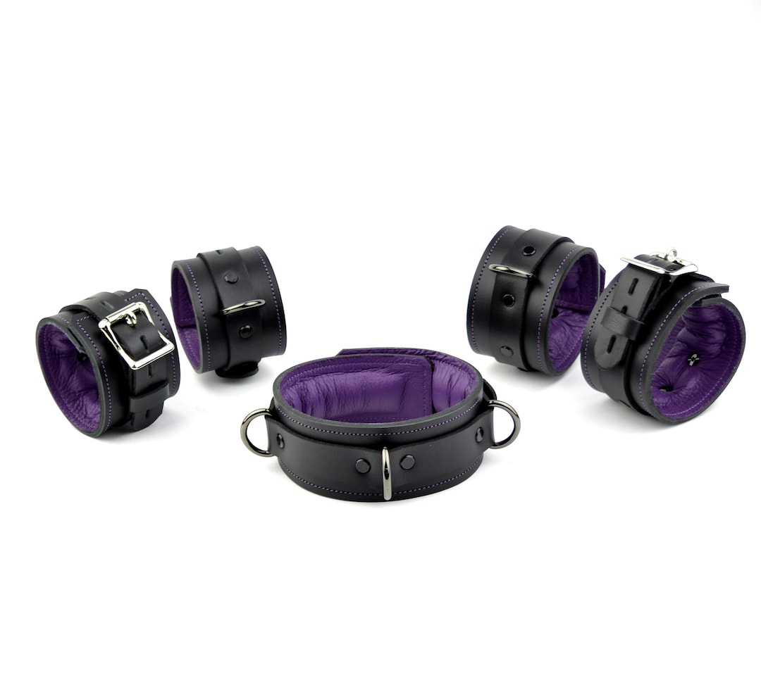 Restraint Bondage Set Black and Purple Handcrafted Beautiful - Etsy
