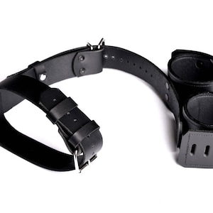 PREMIUM Heavy Duty Inescapable Handcrafted Leather Wrist Hand Cuff Arm ...