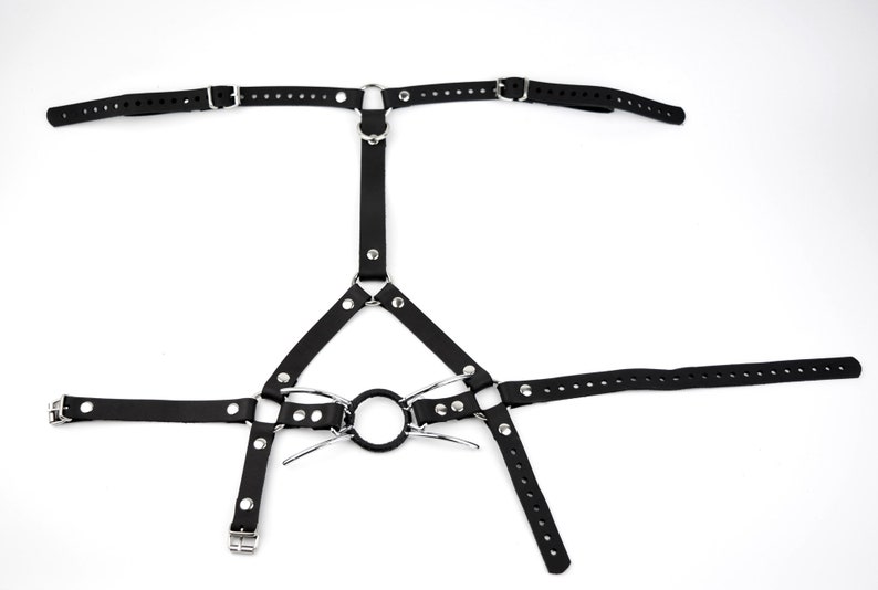 BDSM Bondage Ring Spider Gag Restraint OPEN MOUTH Head Harness - Etsy UK