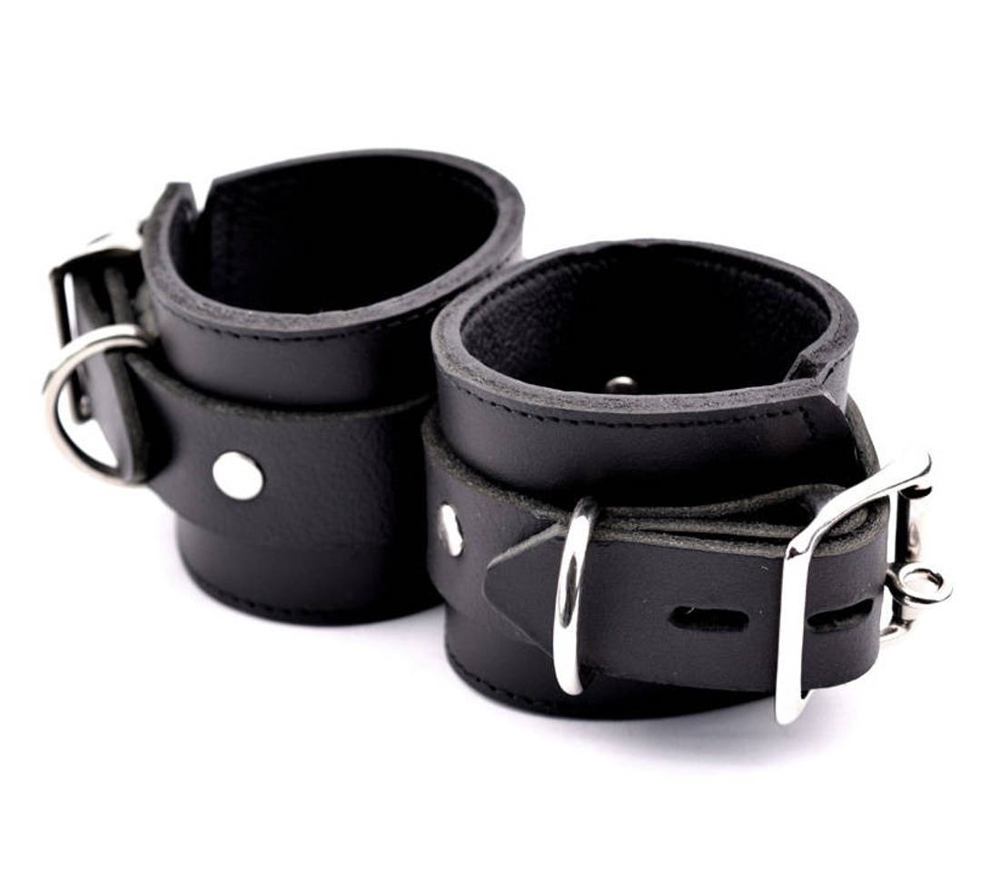 Strict Rigid Handcuffs Black Leather Premium Quality - Etsy
