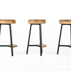 Bar Stool | Wooden Bar Stool | Oak and Steel Stool | Bar Chair ...