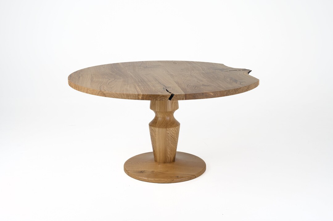 Round White Oak Dining Table | Modern Community Table - Etsy