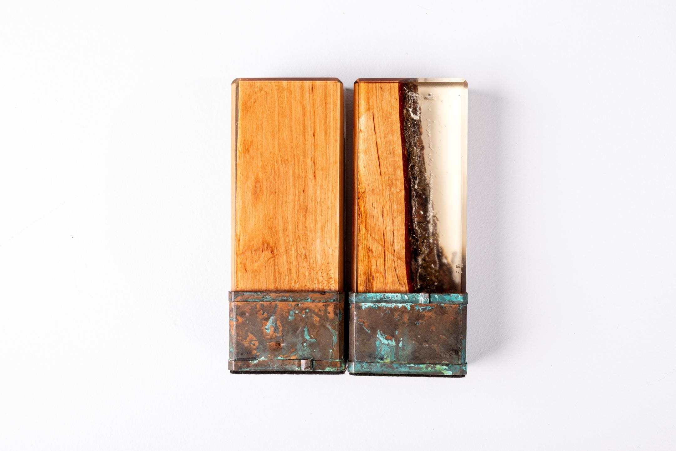 Custom Epoxy Award Statue | Alder Wood, Weathered Copper Base - Etsy