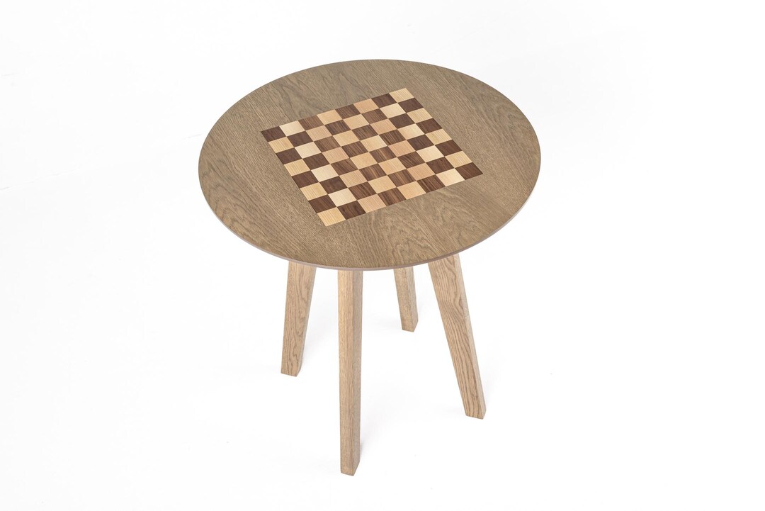 Oak Chess Table | Modern Chess Table | Natural Wood | Chessboard - Etsy