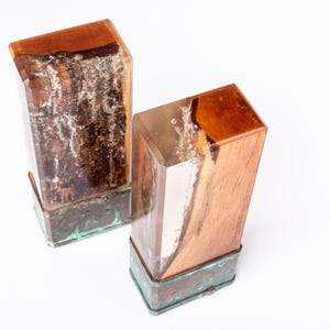 Custom Epoxy Award Statue | Alder Wood, Weathered Copper Base - Etsy