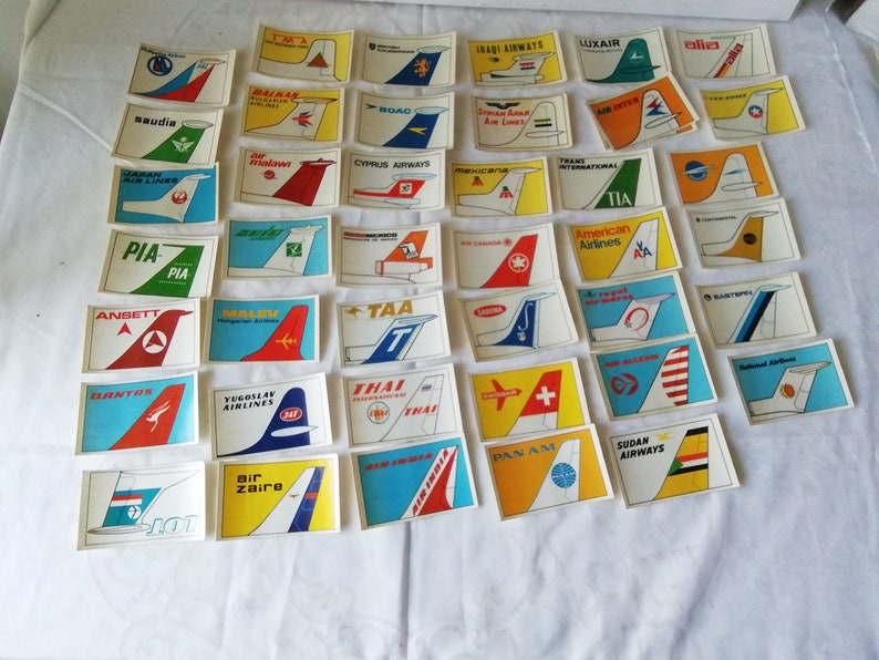 Airlines of the World Sticker Collection Set of 40 Vintage Decals - Etsy