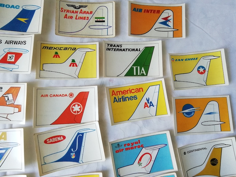 Airlines of the World Sticker Collection Set of 40 Vintage Decals - Etsy